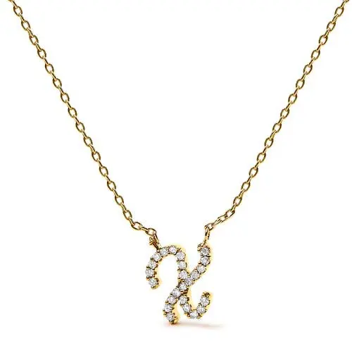 HAUS OF BRILLIANCE 10k Gold Diamond Accent Initial Pendant Necklace - Yellow | X